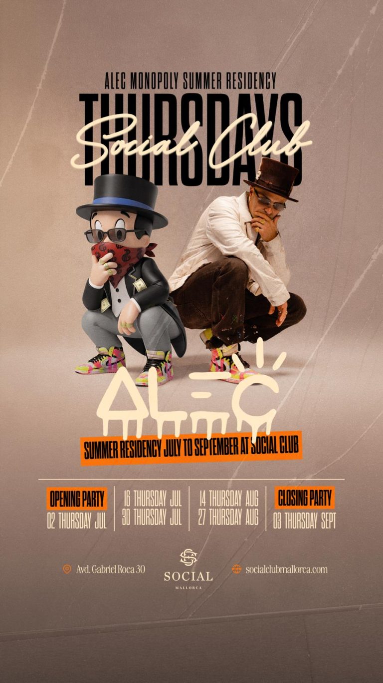 Alec Monopoly 2026 Residency At Social Club | Social Club Mallorca